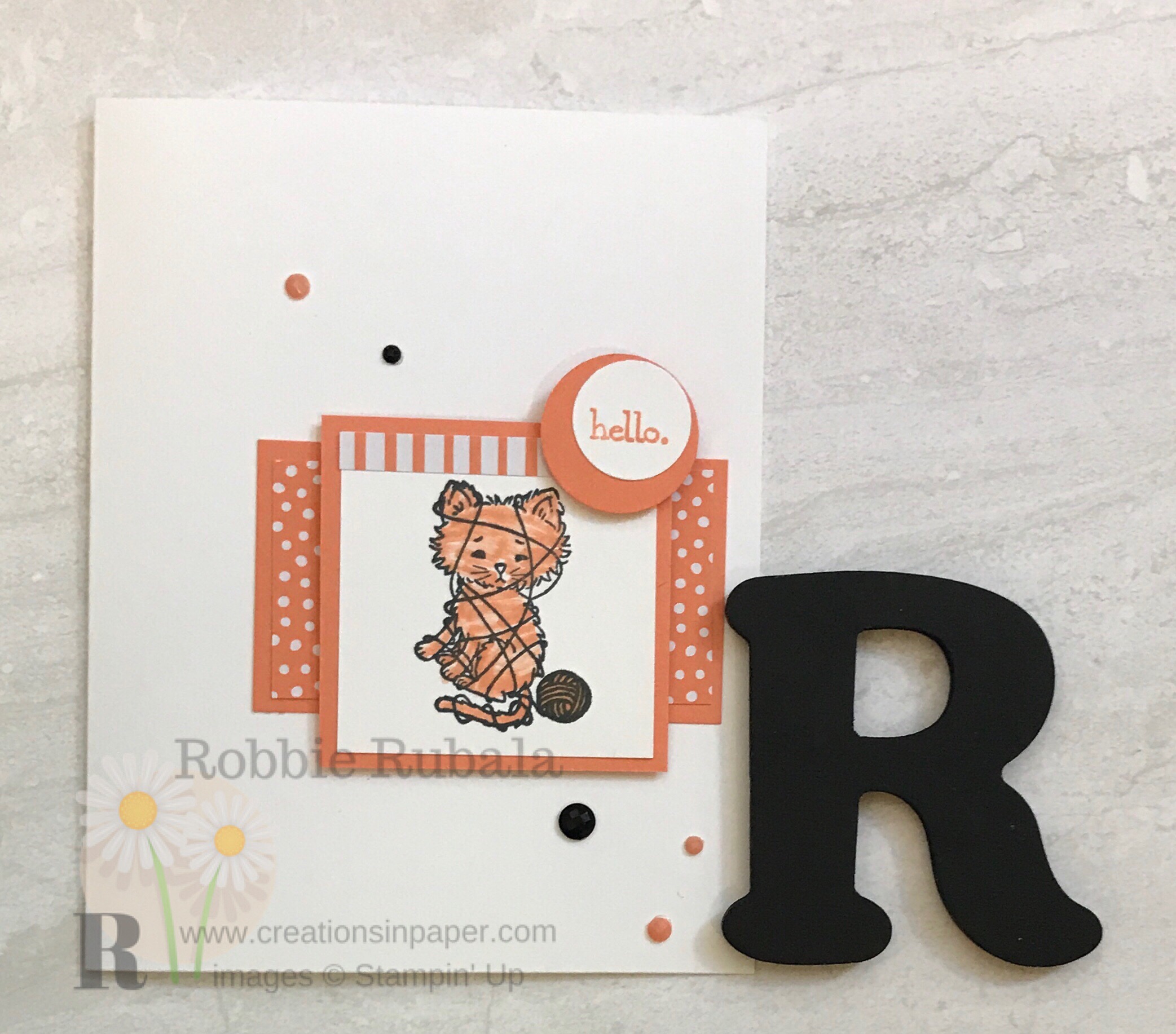 Monochromatic Pretty Kitty by Stampin' Up - Creations in Paper