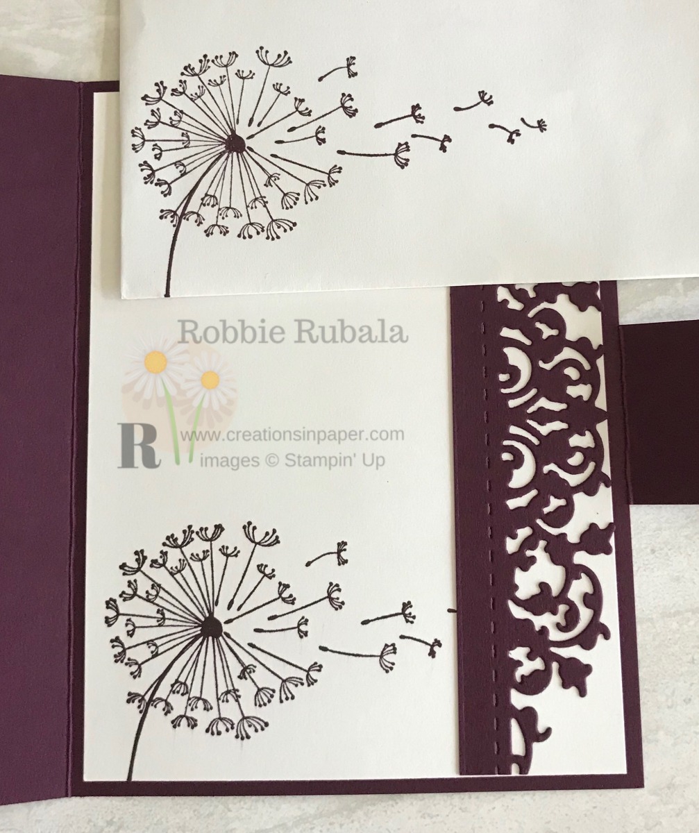 Dandelion Wishes Buckle Card - Creations in Paper