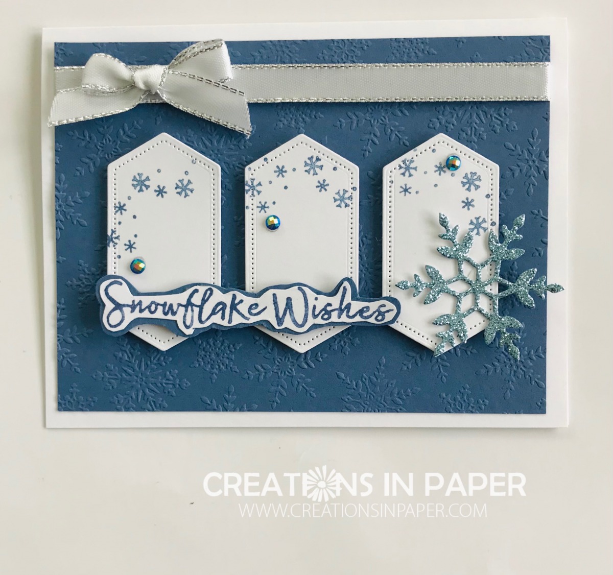 Cute Snowflake Wishes Card - Creations in Paper