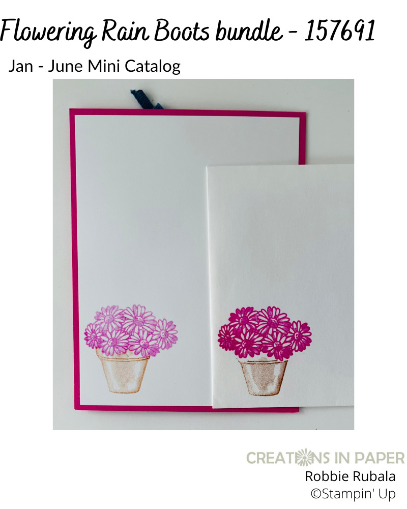 Stampin' Up Flowering Rain Boots in Polished Pink - Creations in Paper