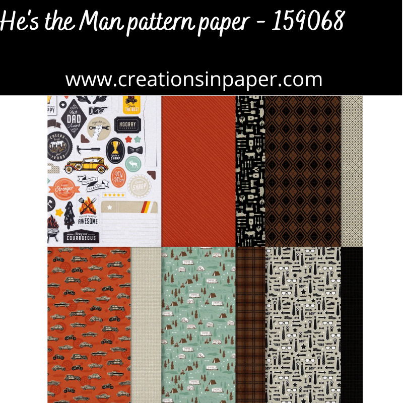 Stampin' Up He's the Man pattern paper for July Sheetload of Cards ...