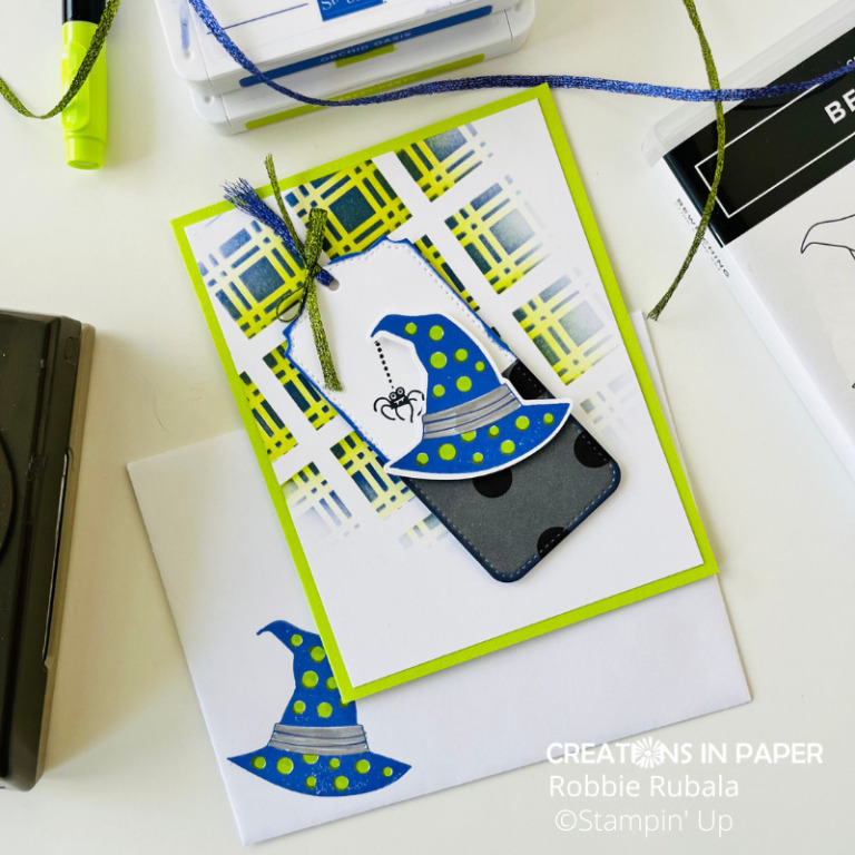 Stampin' Up stencil background for Bewitching bundle - Creations in Paper