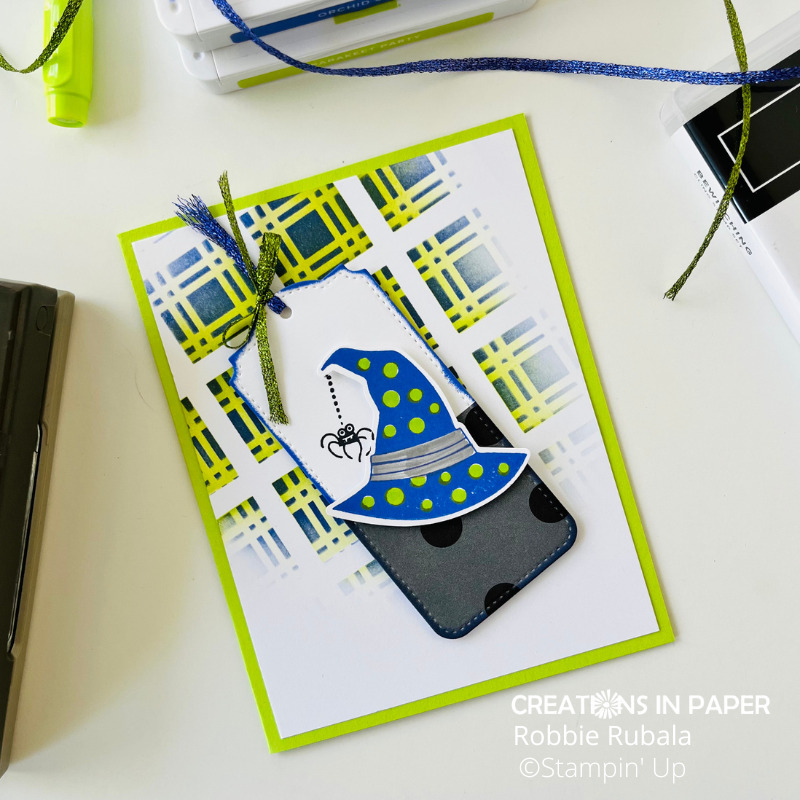Stampin' Up stencil background for Bewitching bundle - Creations in Paper