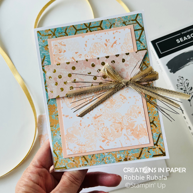 Fun ribbon idea using the Gold Shimmer Ribbon from Stampin' Up ...