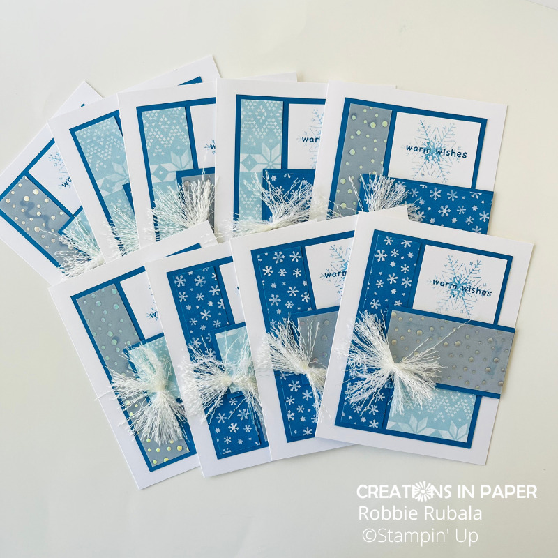 Stampin' Up! Winter card using Storybook Gnomes pattern paper - Creations in Paper