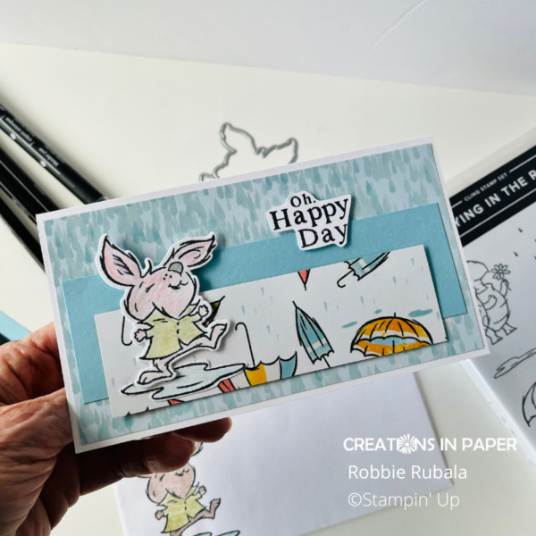 Stampin' Up Playing in the Rain Rabbit - Creations in Paper