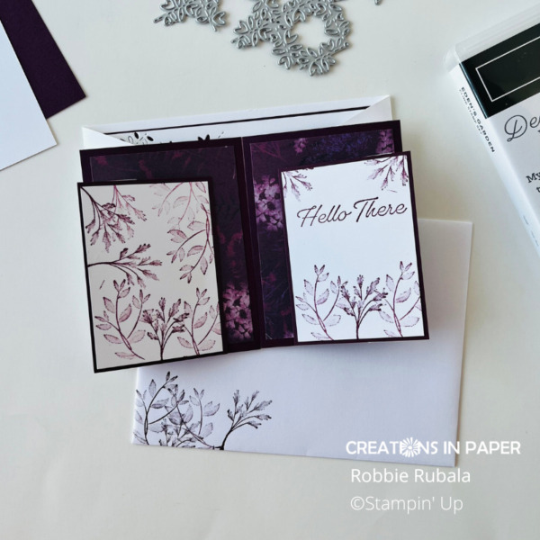 Stampin' Up Floating Tiered Gate Fold card - Creations in Paper
