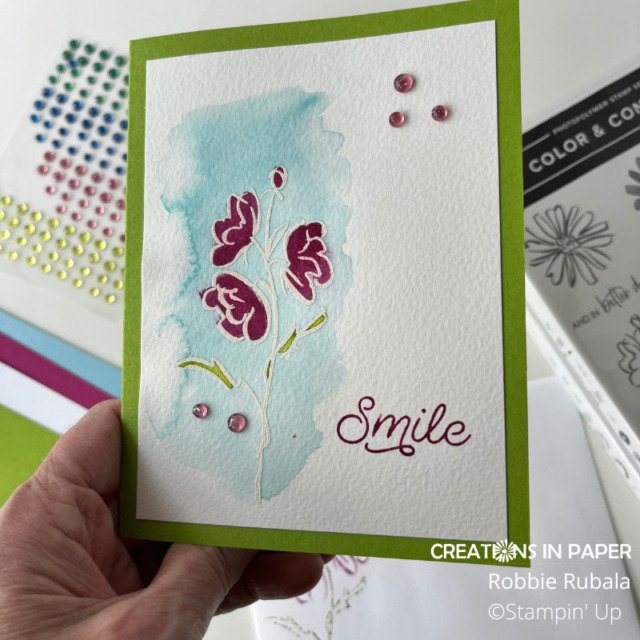 How to do a Watercolor Background for your cards - Creations in Paper