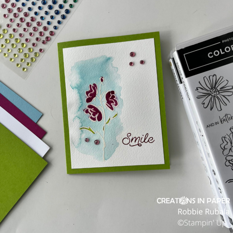 How to do a Watercolor Background for your cards - Creations in Paper
