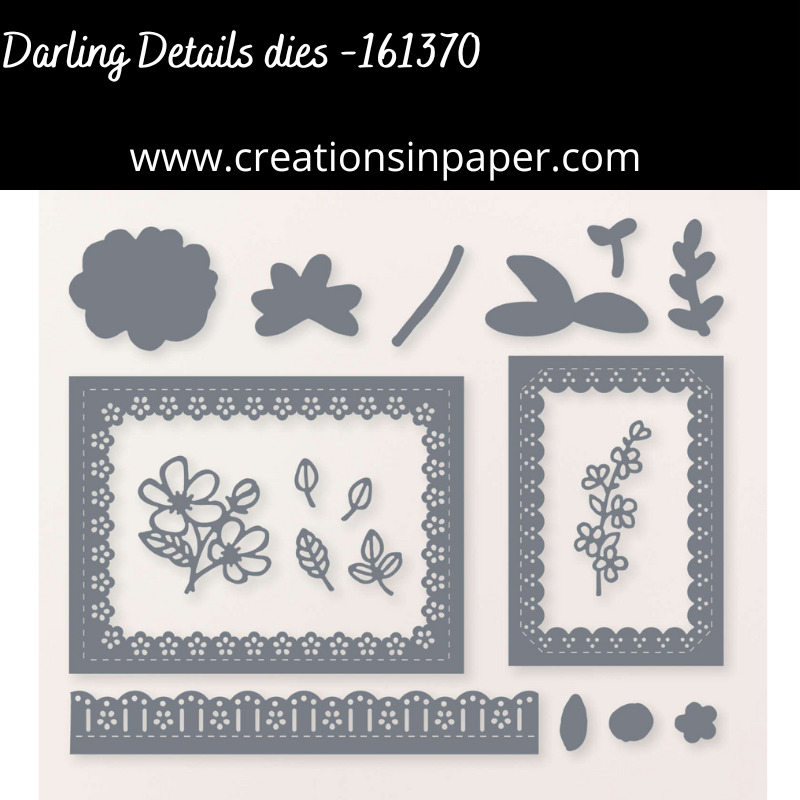 Darling Details dies - 2 cards from 1 die - Creations in Paper