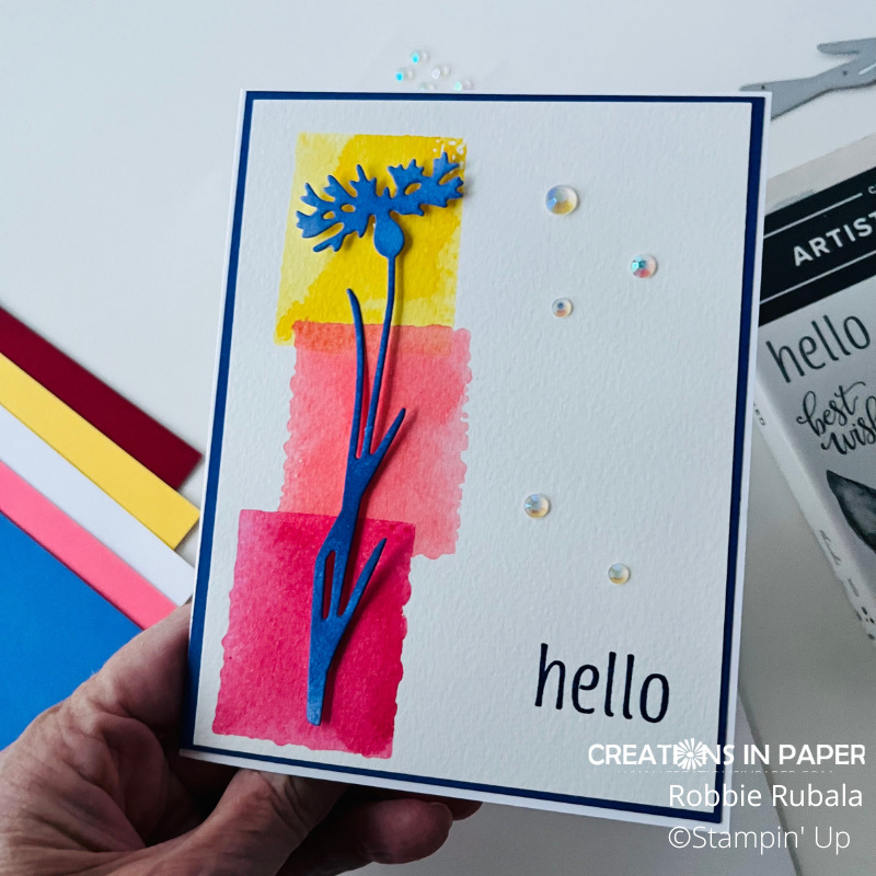 Watercolor block stamping - Creations in Paper