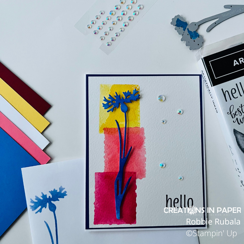 Watercolor block stamping - Creations in Paper