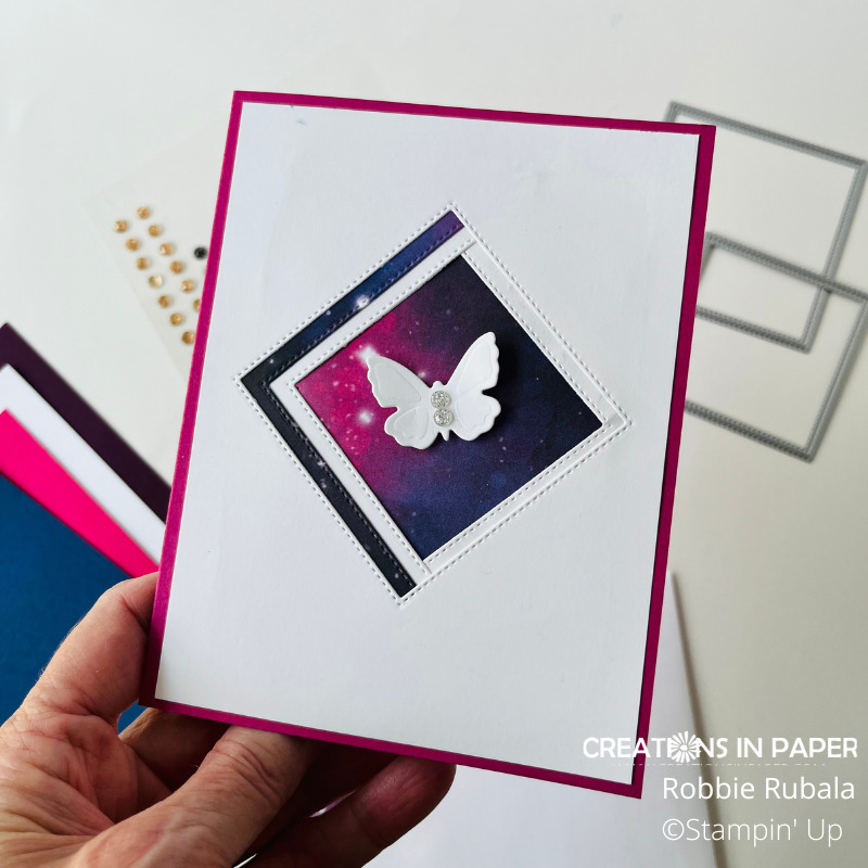 Fun with dies for unique card - Creations in Paper