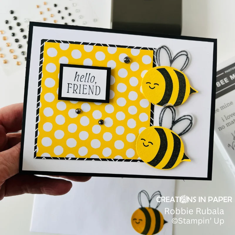 Updated card with the bees! - Creations in Paper