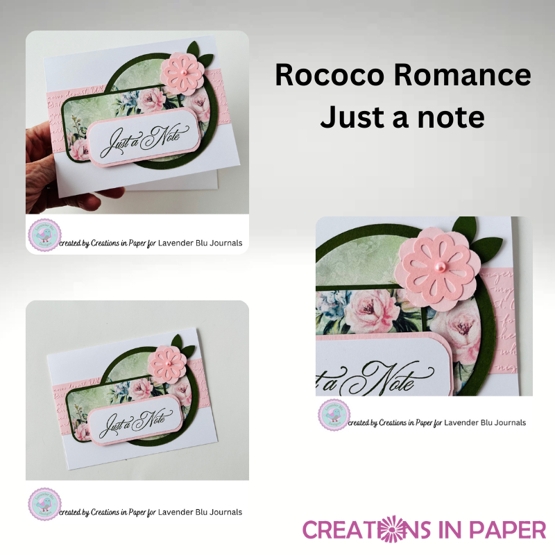 Rococo Romance Just a Note - Creations in Paper