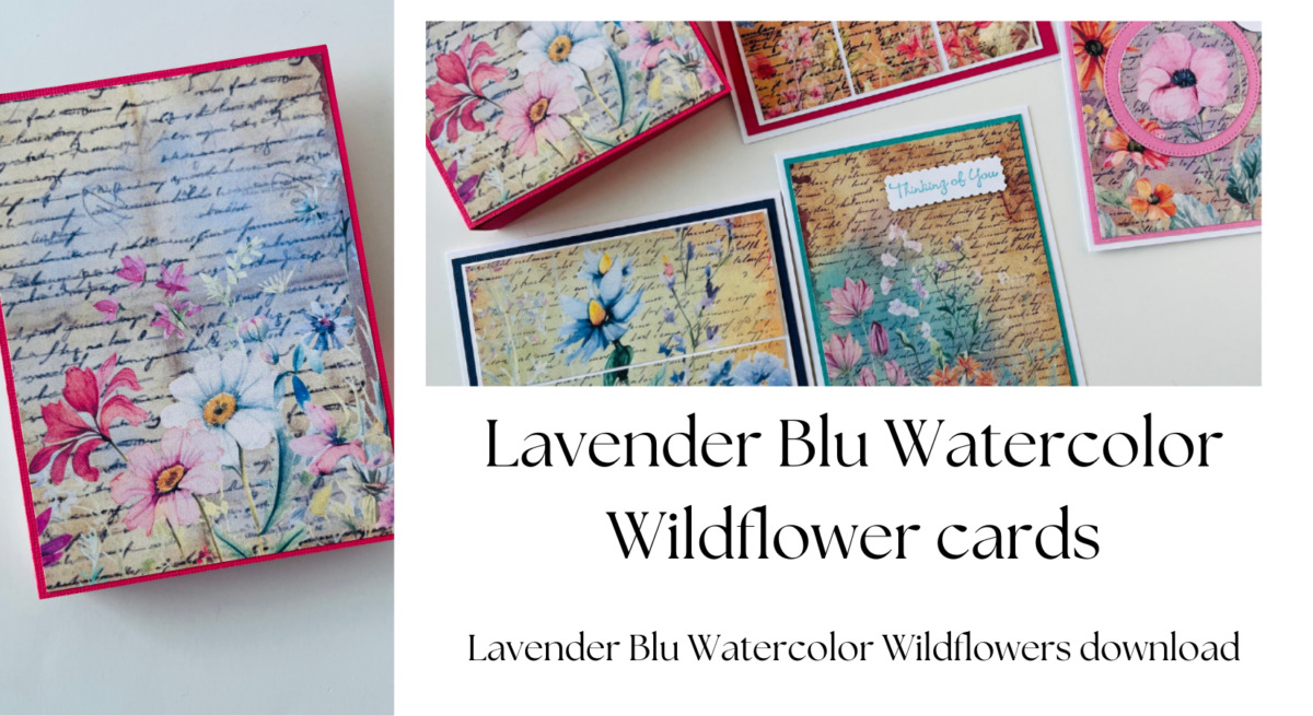 Lavender Blu Watercolor Wildflowers cards - Creations in Paper
