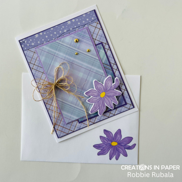 Anything Goes Saturday - pretty purple card - Creations in Paper