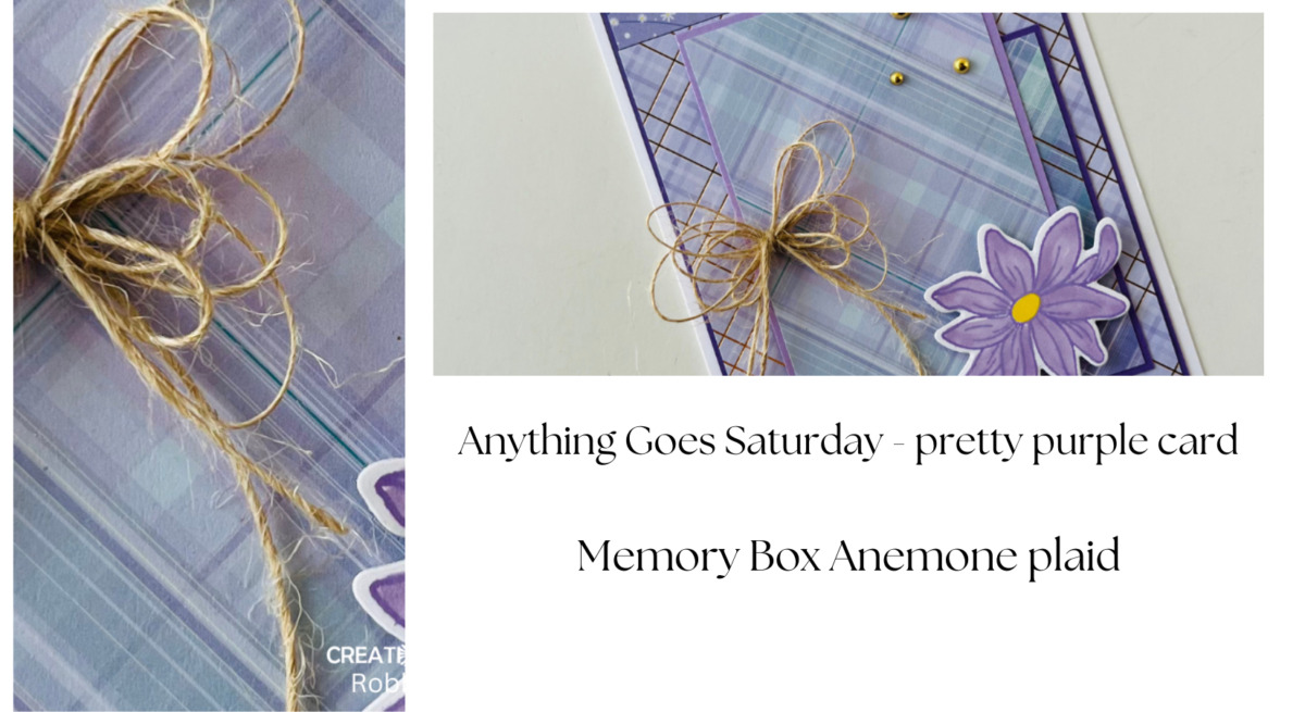 Anything Goes Saturday - pretty purple card - Creations in Paper