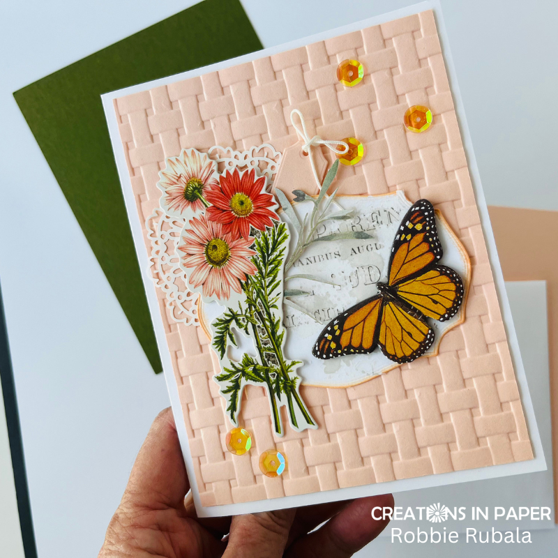 Playing with an embellishment cluster - Creations in Paper