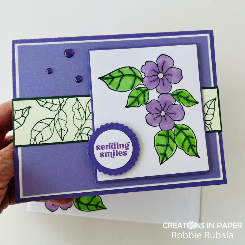 Pretty purple card with CutCardStock - Creations in Paper