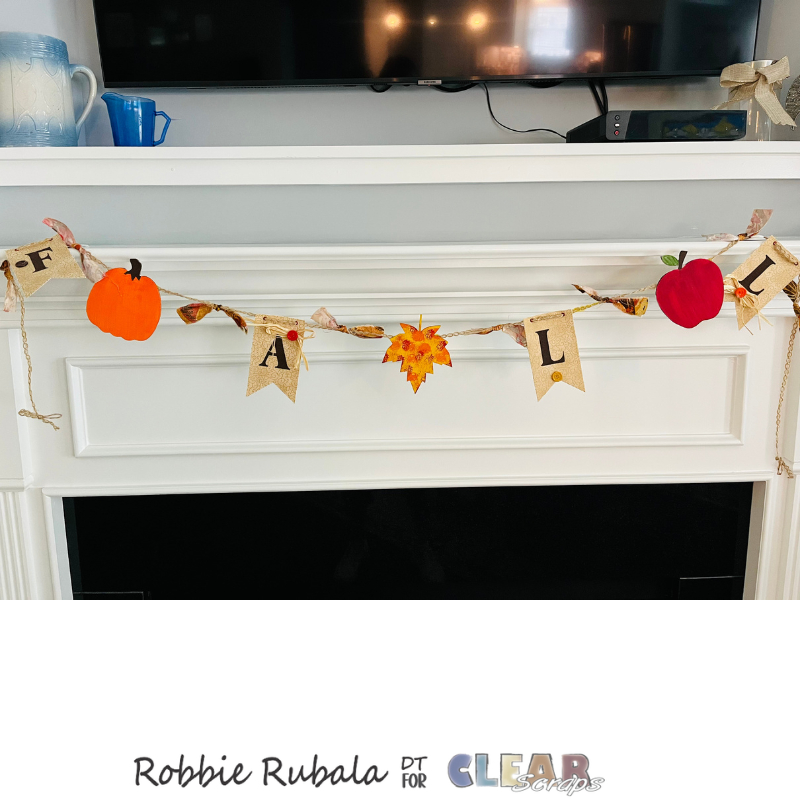 Fall banner using Clear Scraps Fall Collection shapes - Creations in Paper