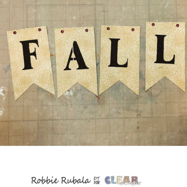 Fall banner using Clear Scraps Fall Collection shapes - Creations in Paper