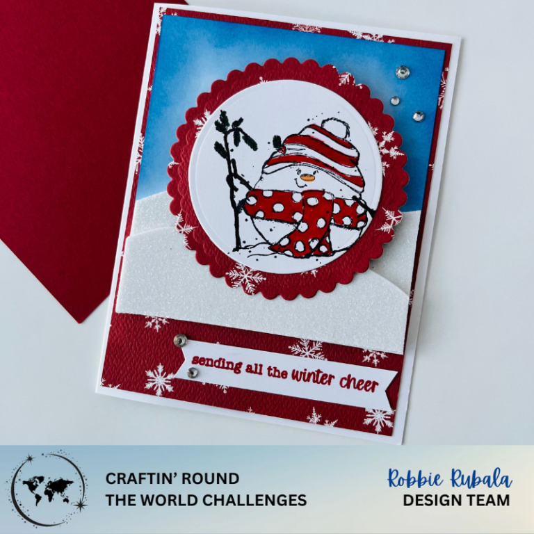 Cute snowman for color challenge at Craftin’ Round the World ...